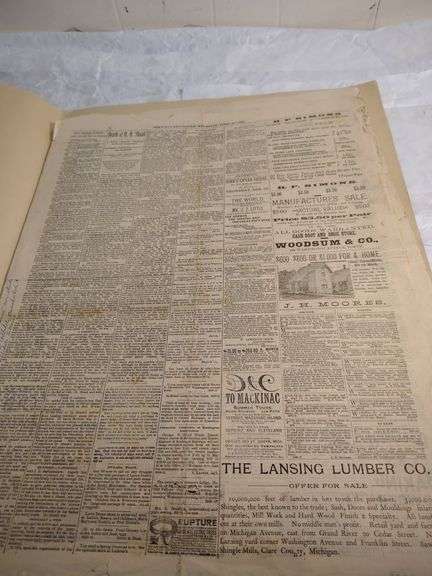 1889 Newspaper - Lil Dusty Online Auctions - All Estate Services, LLC