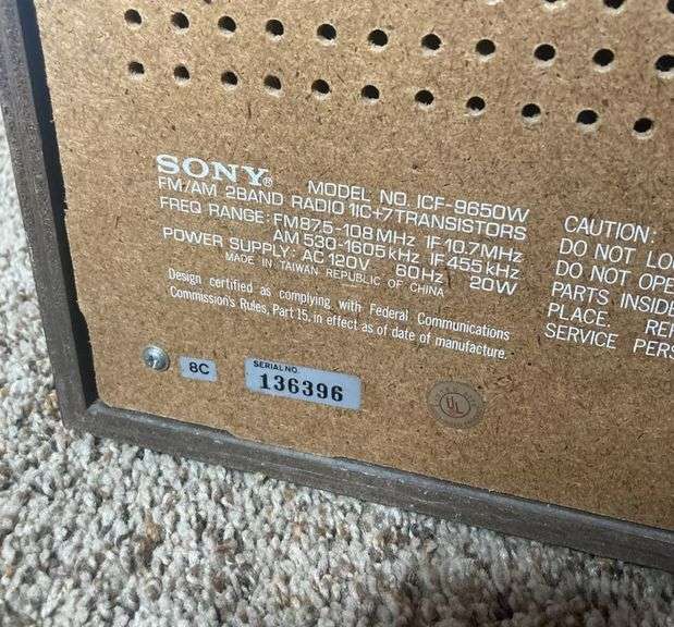 Sony Radio Model ICF-9650w Fidelity Sound Wooden Case - Lil Dusty ...