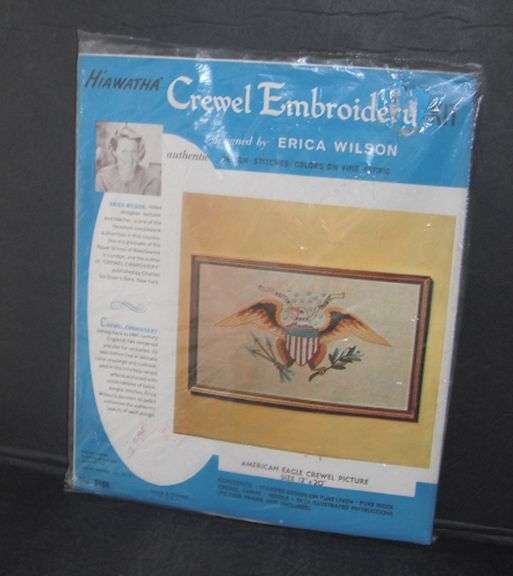 Vintage Mint in Pkg Erica Wilson AMERIAN EAGLE Crewel Picture Kit - Lil ...
