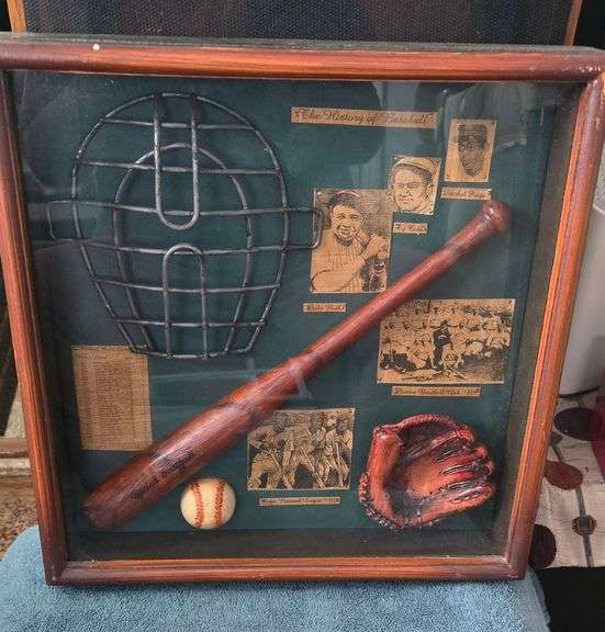 "The History of Baseball" Shadow Box - Lil Dusty Online Auctions - All ...