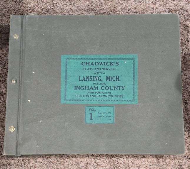 Vintage Chadwick's Plats & Surveys Lansing Michigan Ingham County ...