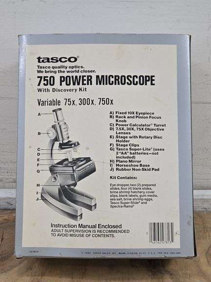Tasco 750 Power Microscope. 6B - Lil Dusty Online Auctions - All Estate ...