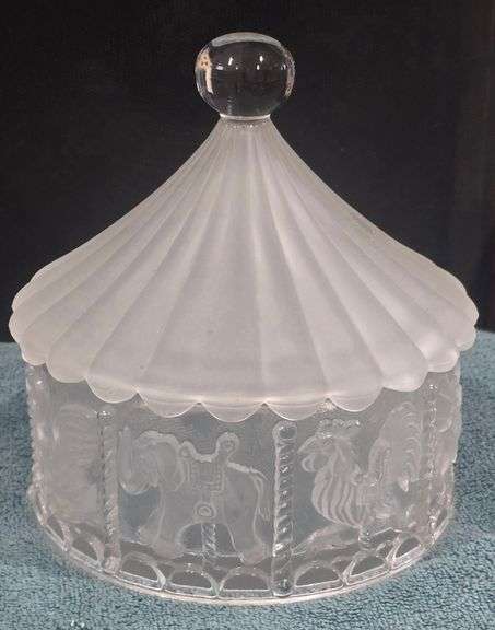 Vintage Goebel 21% Lead Crystal Carousel Circus Animals, Tent Cover ...