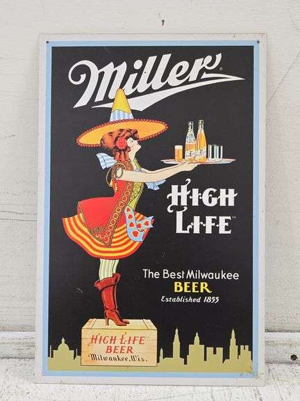 Vintage Miller High Life Tin Sign. 4B - Lil Dusty Online Auctions - All ...