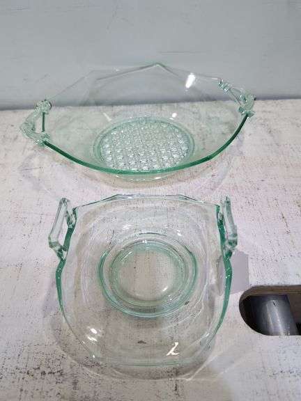 Depression glass serving dishes. 7c - Lil Dusty Online Auctions - All ...