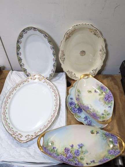 Limoges P. T. Bavarian & Homer Laughlin serving platters and dishes. 7c ...