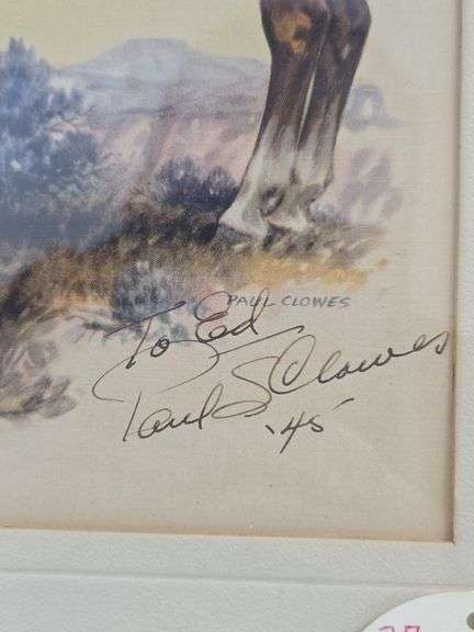 1945 Paul Clowes Signed & Framed Wall Decor. 3A - Lil Dusty Online ...