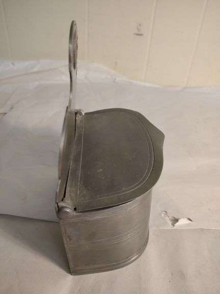 Vintage Italian pewter wall mount salt box - Lil Dusty Online Auctions ...