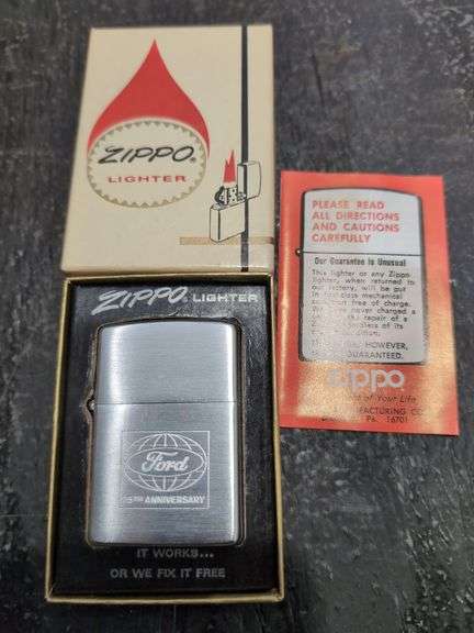 Zippo Ford 75th Anniversary lighter. 7c - Lil Dusty Online Auctions ...