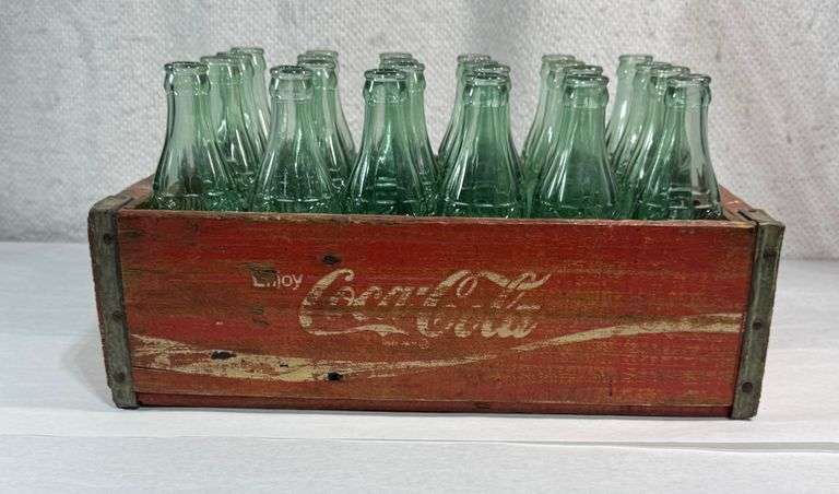 Vintage Coca-Cola Coke Bottle Crate and 24 8oz Glass Coca-Cola Bottles ...