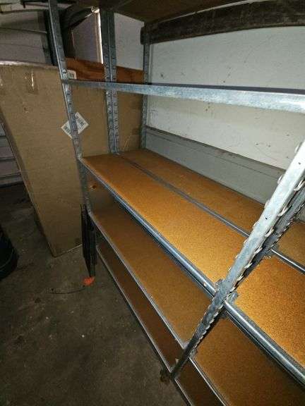 Bank of 6 six tier storage shelves - Lil Dusty Online Auctions - All ...