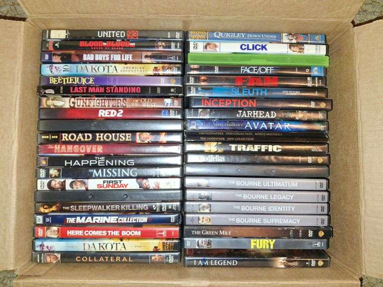 40 COUNT BOX OF MOVIE CD'S/DVD'S - Lil Dusty Online Auctions - All ...