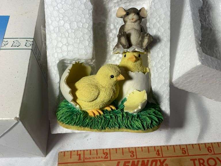 CHARMING TAILS "WHAT'S HATCHING" Mouse And Chick Hatchling - Lil Dusty ...