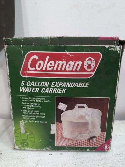 Coleman 5-gallon expandable water carrier, fold up shovel. 2c - Lil ...