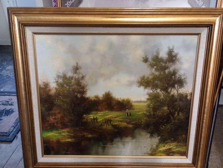 Landscape by Hans Runge original oil painting 31"×27" - Lil Dusty ...