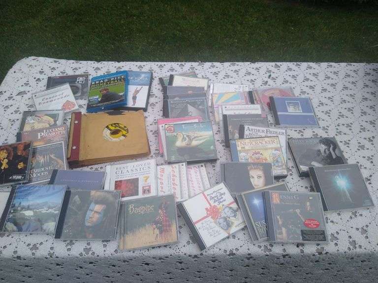 36 Music compact discs, 45 RPM records; DVD movie and yoga - Lil Dusty ...
