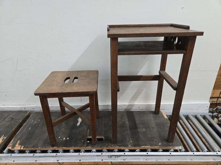 Antique Mission Oak Telephone Stand with Stool. 21A - Lil Dusty Online ...