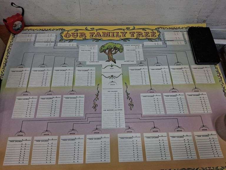 Two blank family tree posters, 1979. 2a - Lil Dusty Online Auctions ...