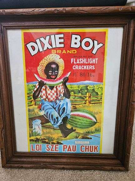 Vintage Dixie Boy framed ad. - Lil Dusty Online Auctions - All Estate ...
