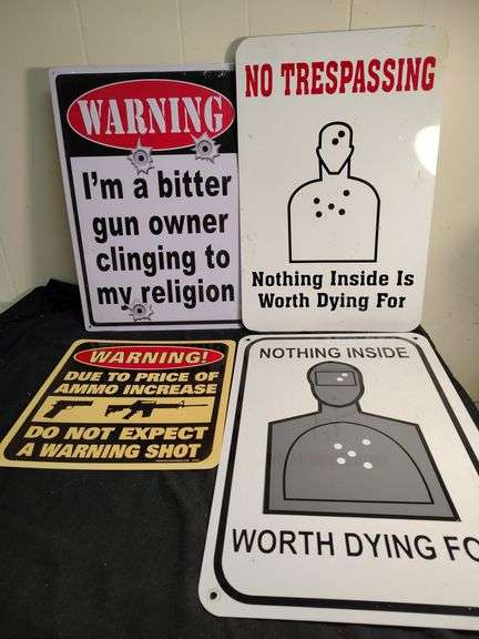 4 Trespassing signs 3 metal & 1 plastic - Lil Dusty Online Auctions ...