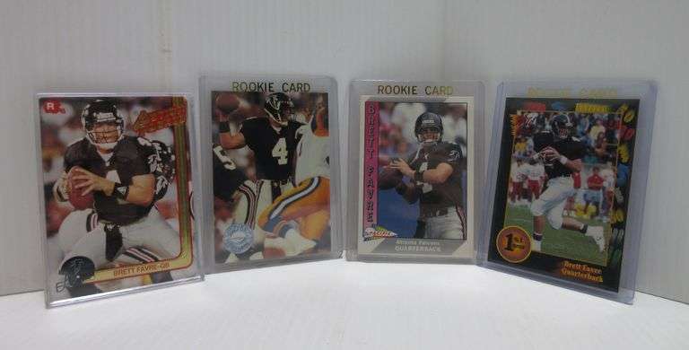 (4) Brett Favre 1991 Rookie Collector Cards, Include: Action Packed ...