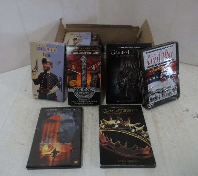 (5) American Civil War VHS Tapes; (8) DVDs, Includes: Game of Thrones ...