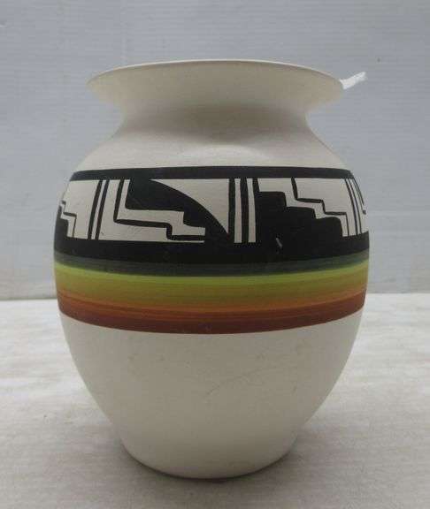 Ute Mountain Tribe Pottery Vase, Signed - Albrecht Auction Service