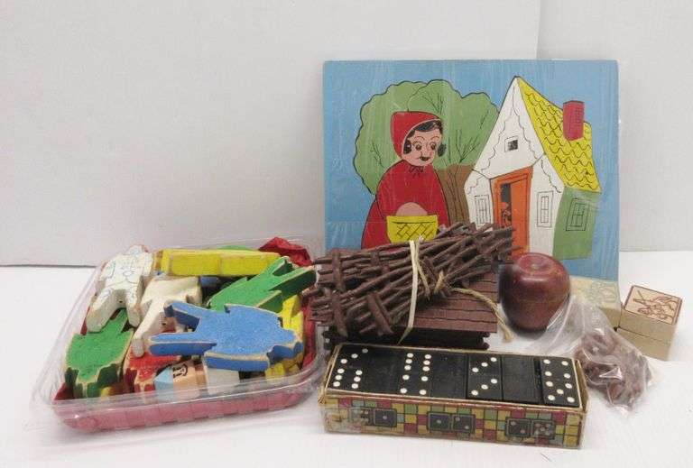 Older Toys, Includes: 18" Bill Ding Blocks, Wooden Red Riding Hood ...