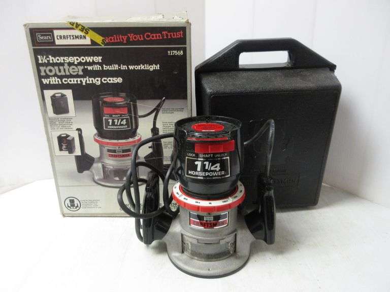 1 1/2 HP Sears-Craftsman Router in Case - Albrecht Auction Service