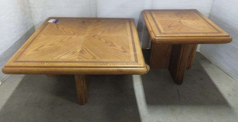 Square Wood Grain Coffee Table with Matching End Table - Albrecht ...