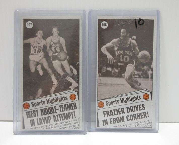 (2) 1971 Topps Basketball Cards, "Tall Boys" All Star Cards: Jerry West ...