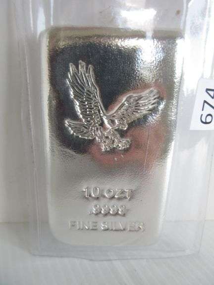 10 oz. .9999 Silver Bar, Fine Silver - Albrecht Auction Service