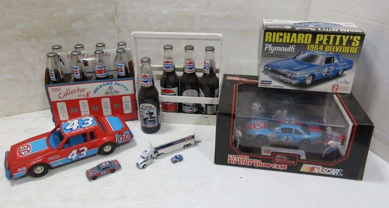 Richard Petty Items, Include: Pit Stop Diorama, Small Semi Truck with ...