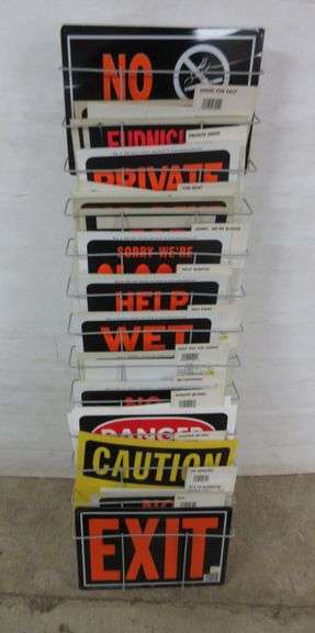 Store Sign Display with Over (40) Signs - Albrecht Auction Service