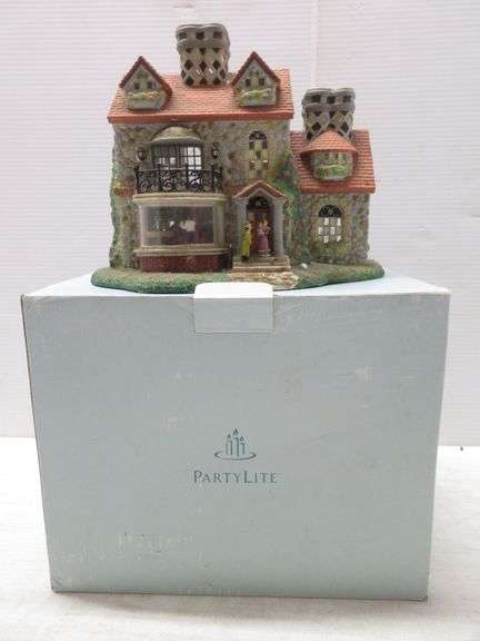 Partylite The Bristol House Old World Village Ceramic Tea Light House ...
