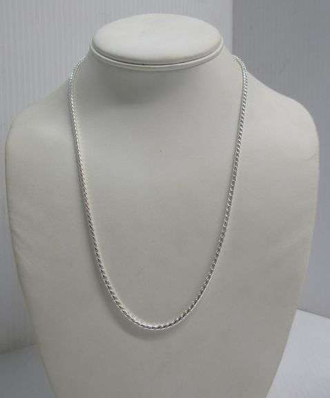 Italian Silver-Toned Round Link Chain, Jewelry Display Not Included ...