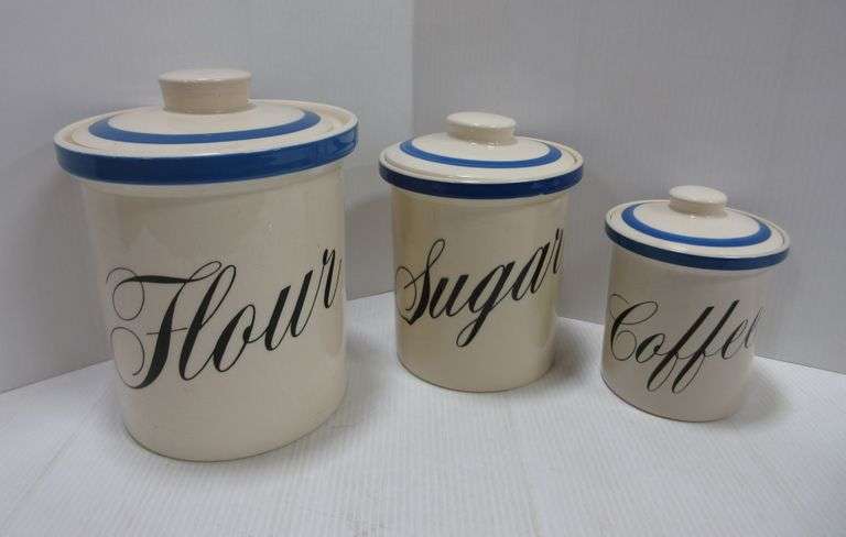 T. G. Green Ltd. Cornishware "Sonoma" Canisters, Farmhouse Style, Made ...