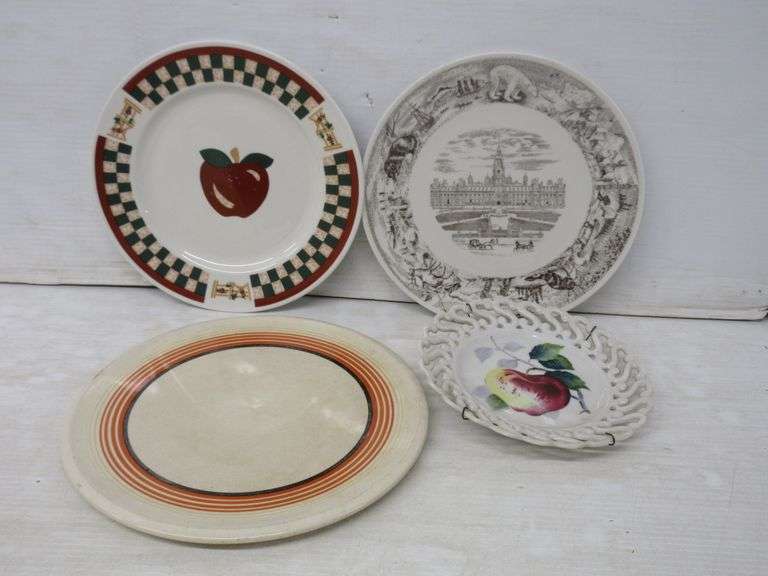 (4) Decorative Plates, Includes: 1- Lefton China Hand Painted Apple ...