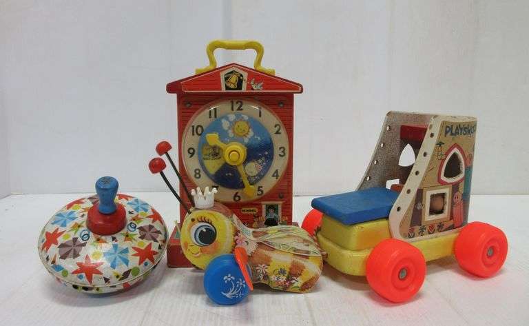 Fisher Price Clock, Playskool Shoe with Shapes, Queen Busy Bee, and Top ...