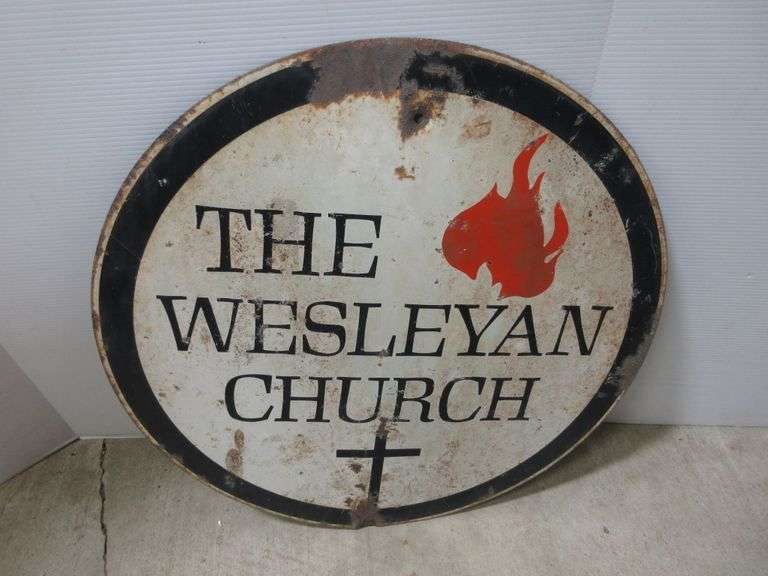 Old Wesleyan Church Sign - Albrecht Auction Service