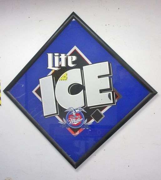 Miller Lite Ice Beer Mirror Sign - Albrecht Auction Service