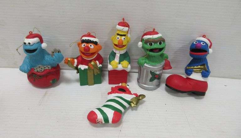 (6) 1990's Sesame Street Christmas Ornaments, Includes: Bert, Ernie ...