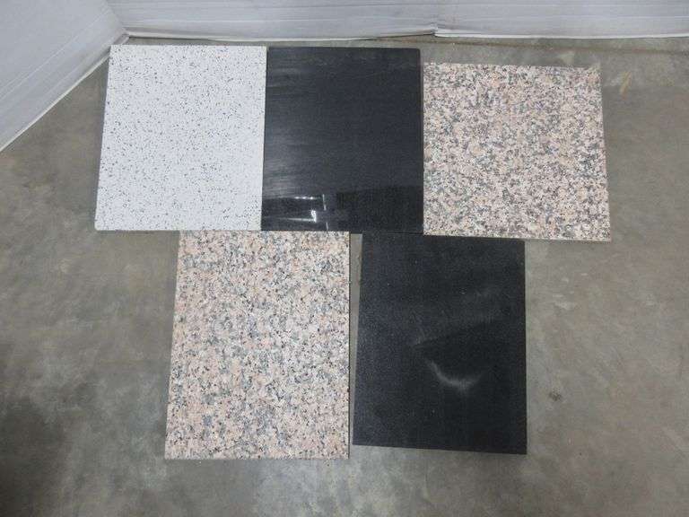 (5) Granite Stone Display Bases/Golden Stepping Stones - Albrecht Auction Service