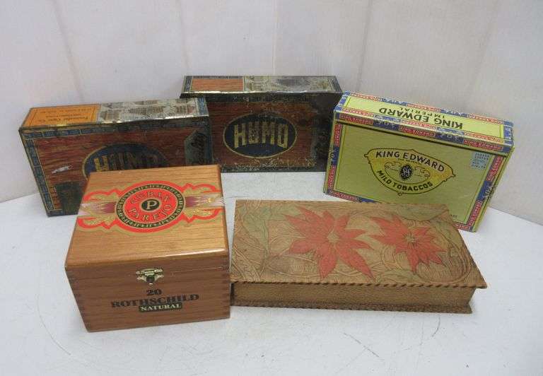 (2) Humo Tin Cigar Boxes: Factory No. 24 11th Dist. Ohio; Factory No ...