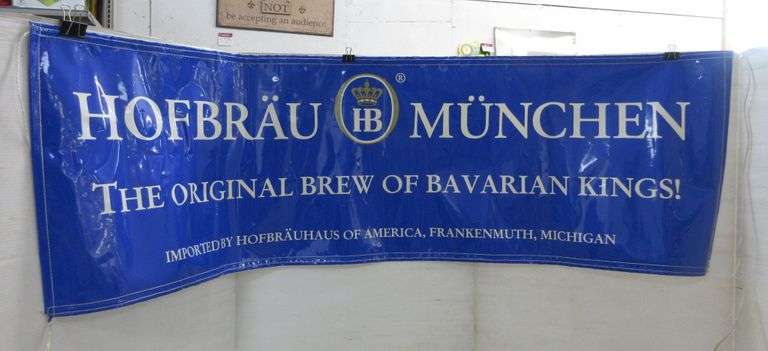 Heavy Plastic Hofbrau Munchen Beer Banner/Sign from Local Distributor ...