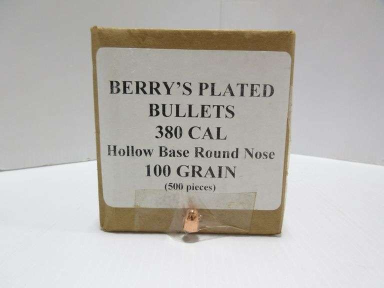 (500) .380 Berry's 100-Grain Bullets - Albrecht Auction Service