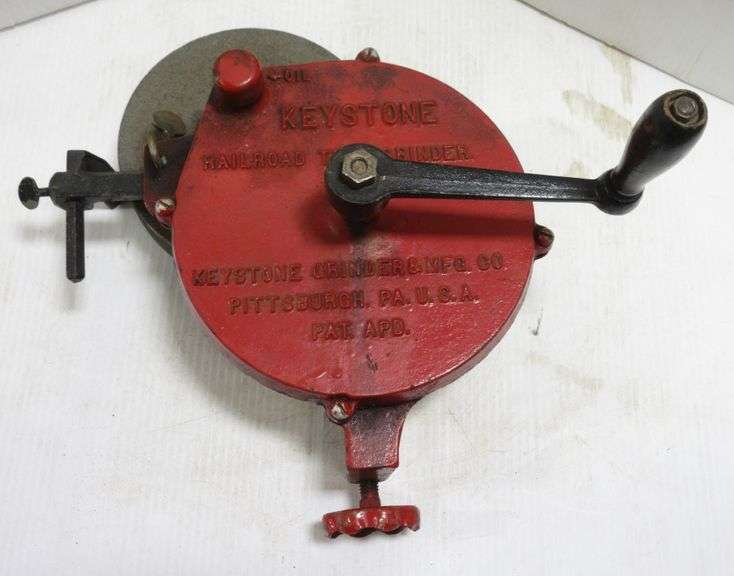 Original Antique Keystone MFG Railroad Tool Bench Mounted Grinder ...