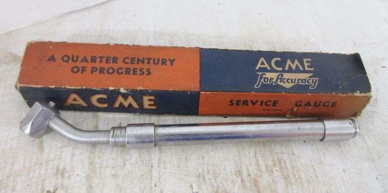 ACME Tire Chuck and Air Gauge in Boxes - Albrecht Auction Service