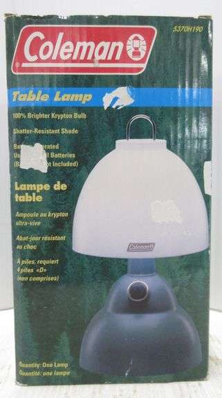 Coleman Table Lamp, and Firefly Lantern Stand, Both in Original Boxes - Albrecht Auction Service