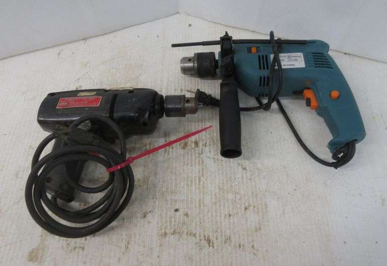 (2) Power Drills: 1/2" Hammer Drill, and 3/8" Drill - Albrecht Auction ...